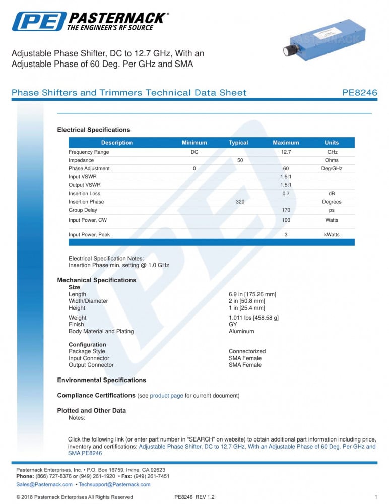 PE8246 technical document page 1
