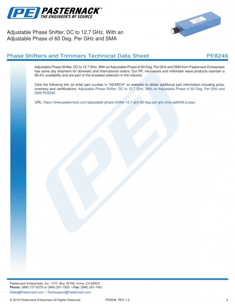 PE8246 technical document page 2