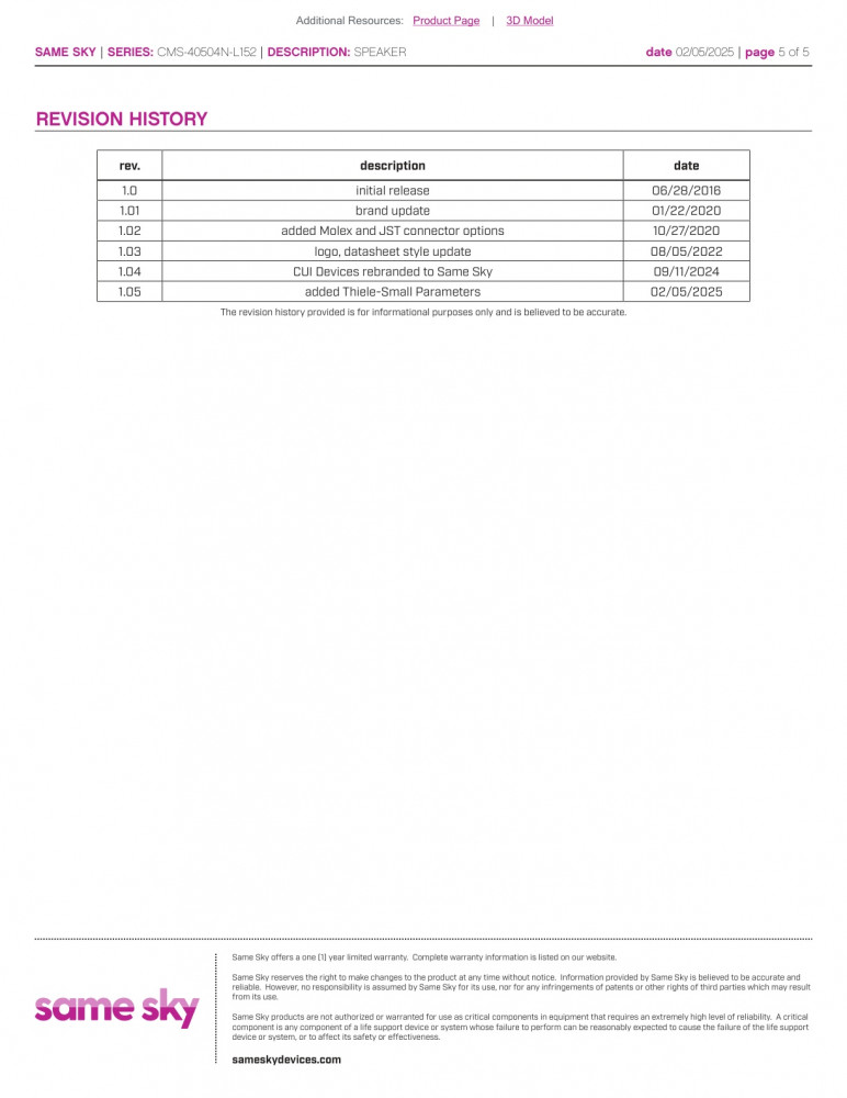 CMS-40504N-L152 technical document page 5
