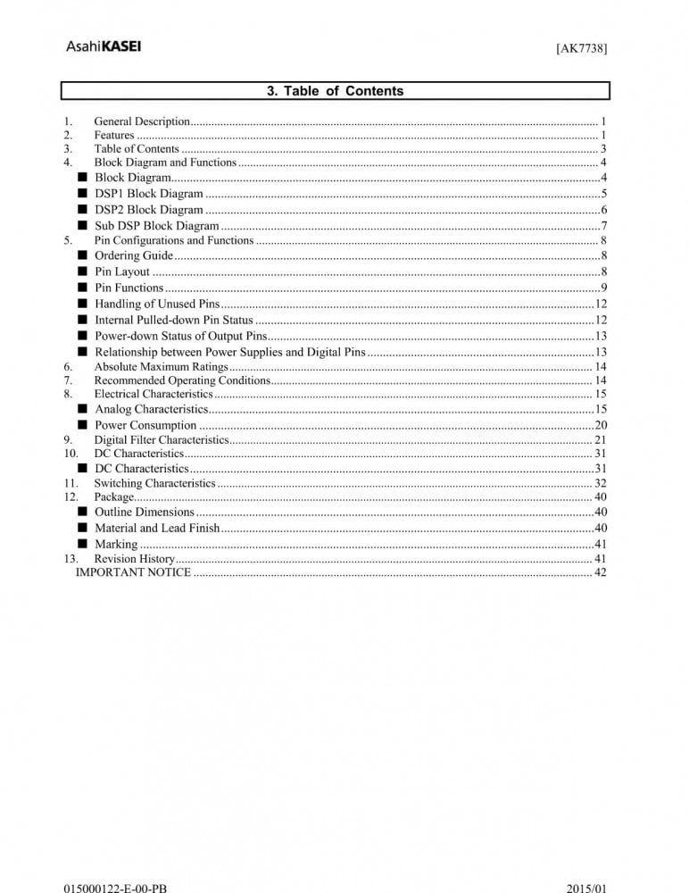 AK7738 datasheet page 3