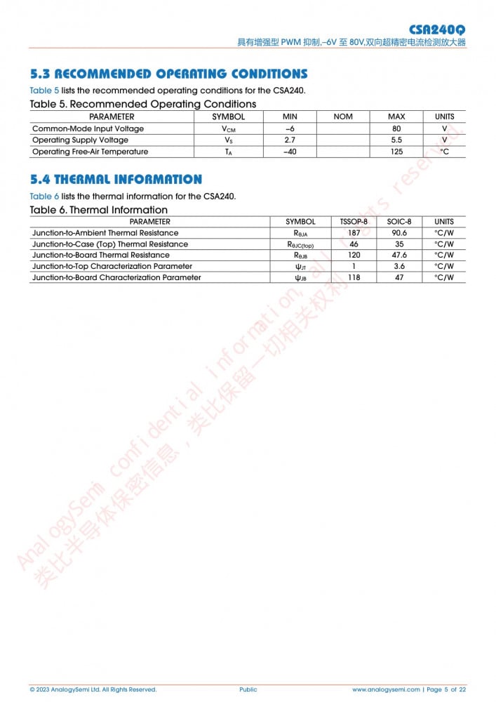 CSA240 datasheet page 5