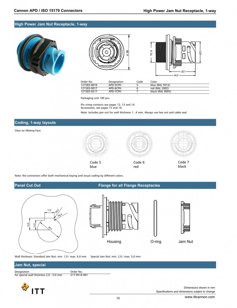 ITT CANNON APD technical document page 10