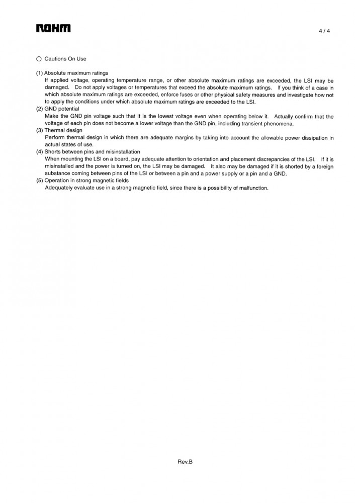 BH1415FV-E2 technical document page 4