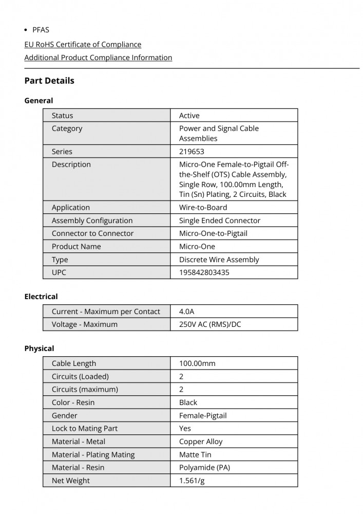 MOLEX 2196531021 product drawing, page 2