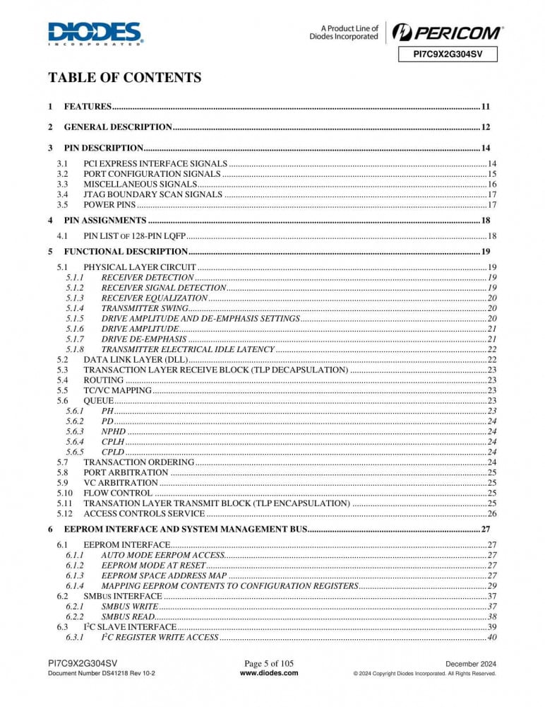 PI7C9X2G304SVAFDEEX datasheet page 5
