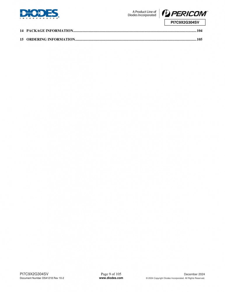 PI7C9X2G304SVAFDEEX datasheet page 9