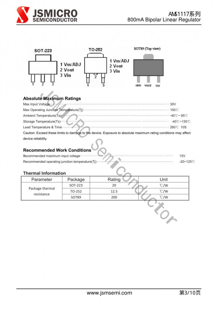 AMS1117-3.3V datasheet page 3