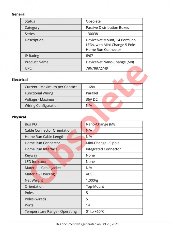 Technical document image 2 for MOLEX 1300380016
