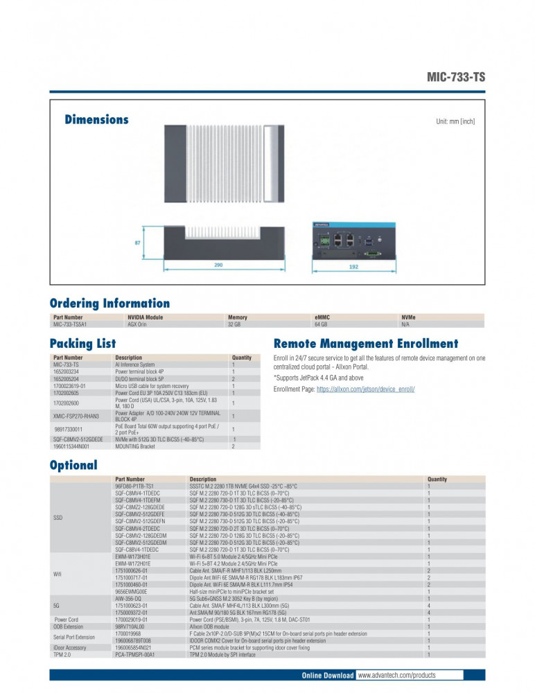 MIC-733-TS technical document page 2