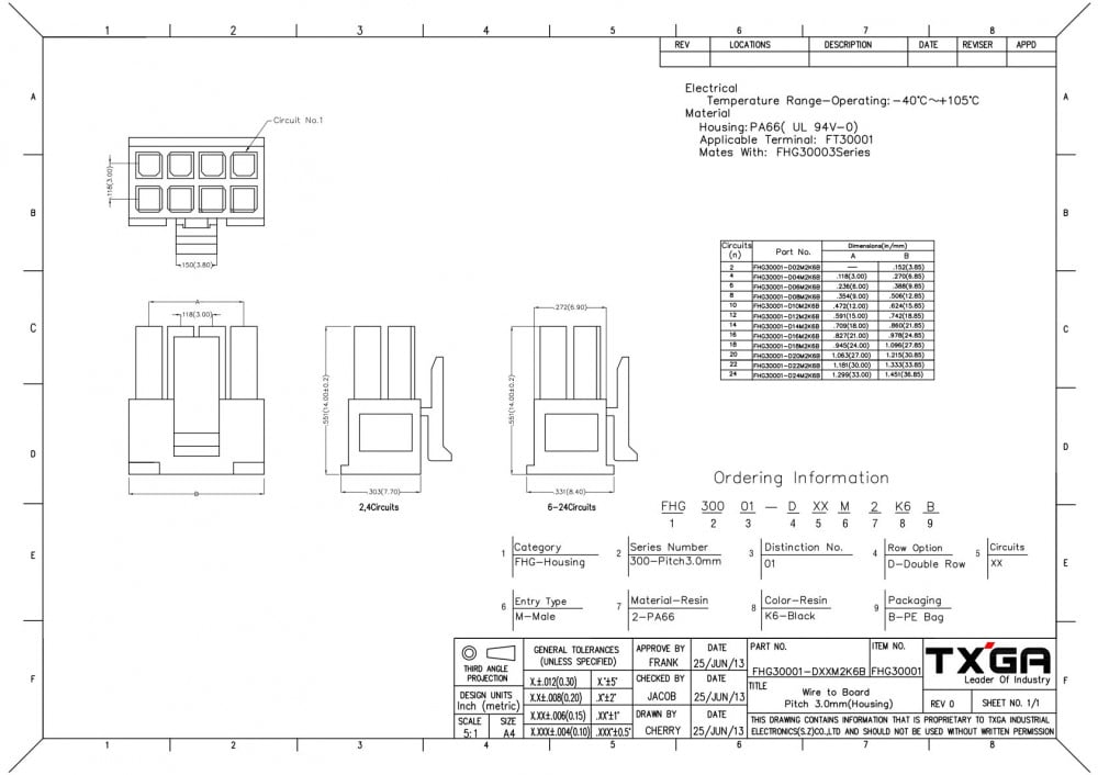 TXGA FHG30001-D06M2K6B technical document preview