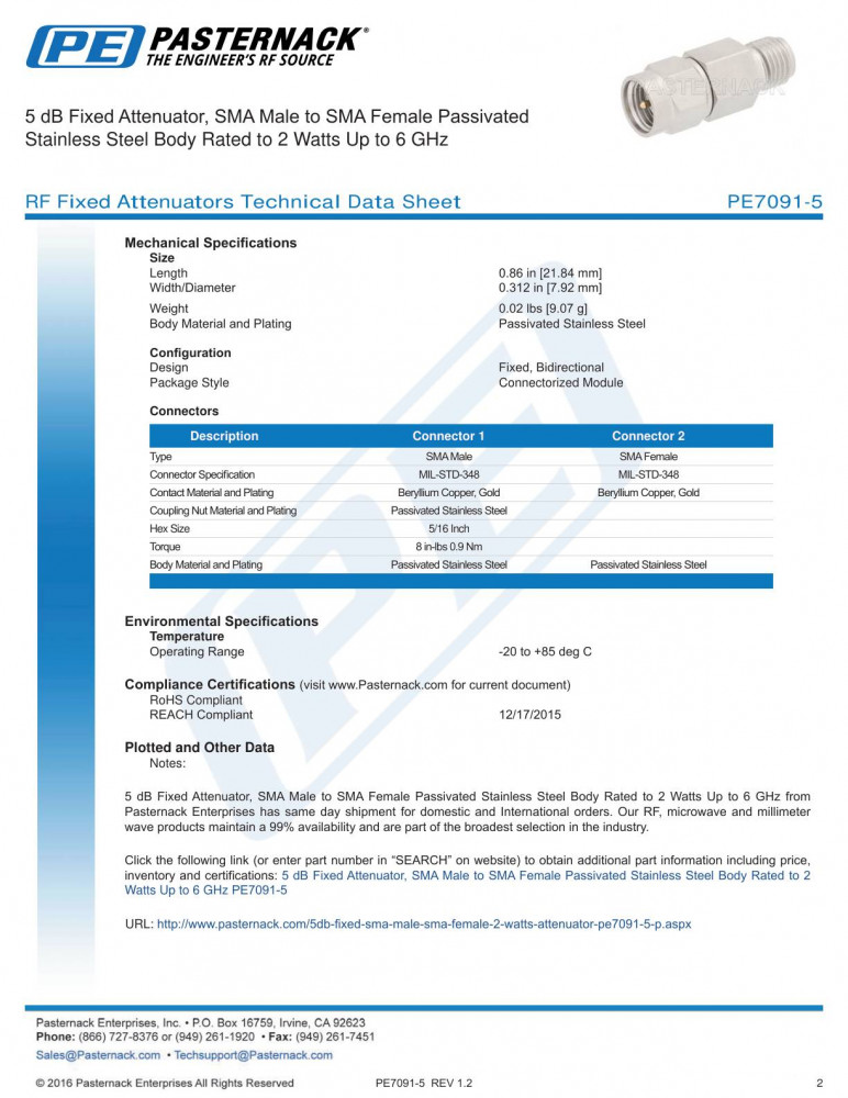 PE7091-5 technical document page 2