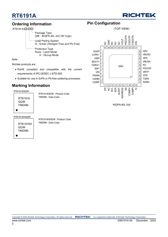 RT6191A document preview, page 2