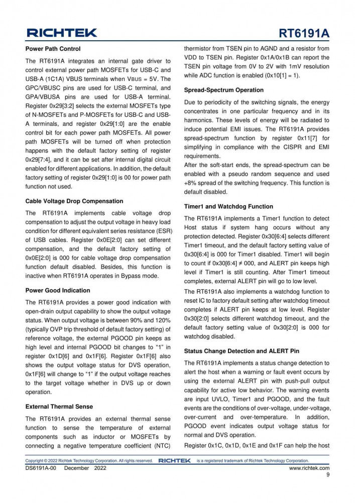RT6191A document preview, page 9