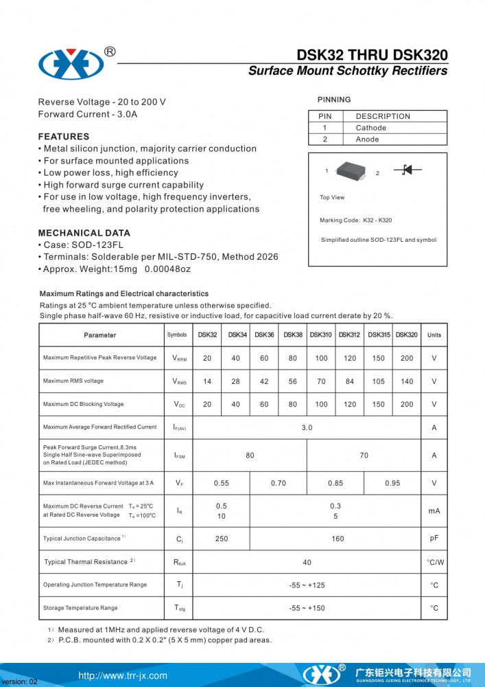 JUXING DSK34 datasheet page 1