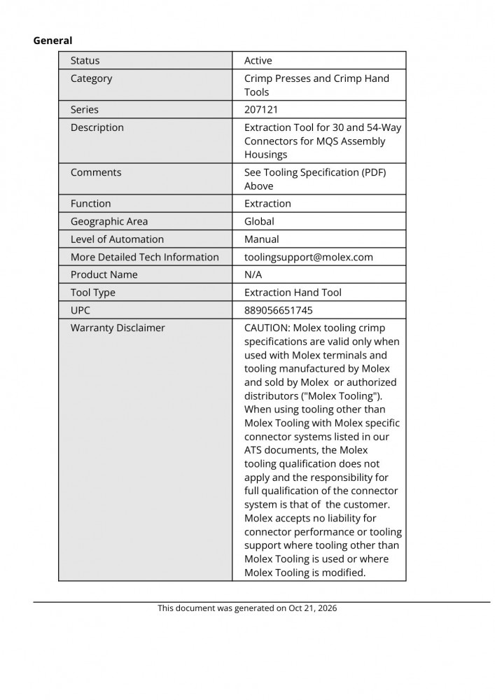 Molex tooling document preview, page 2