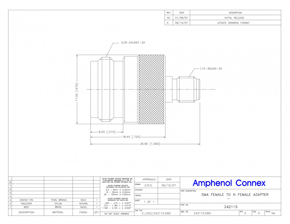 Amphenol 242115 technical drawing