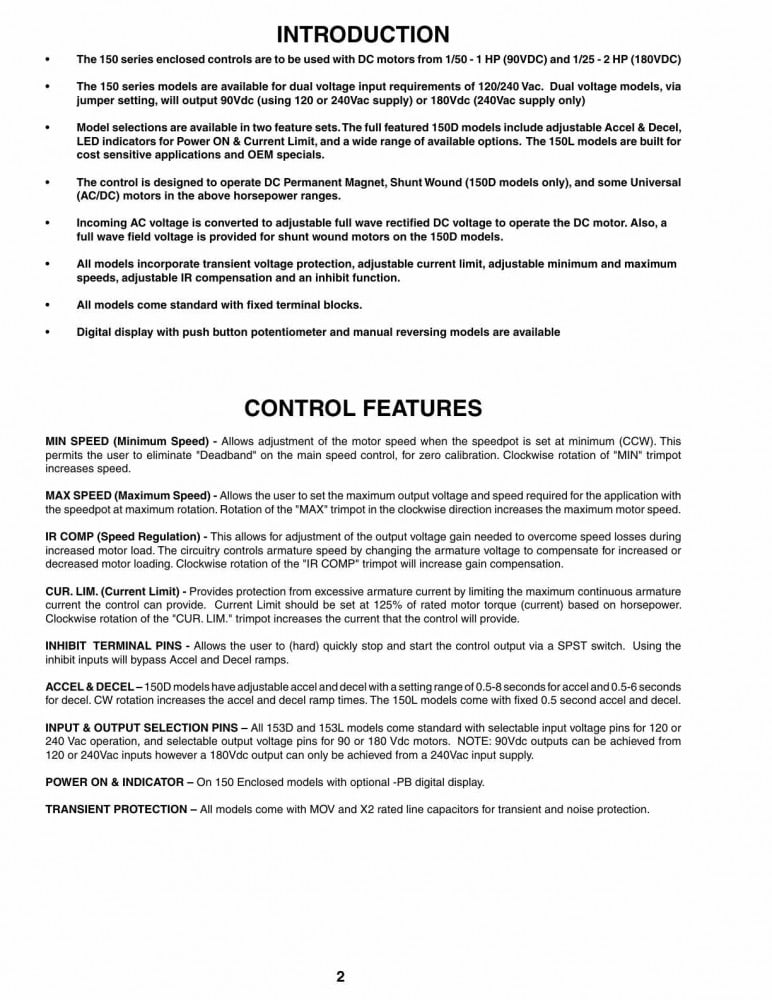 DART 153D-200E-PB manual page 3