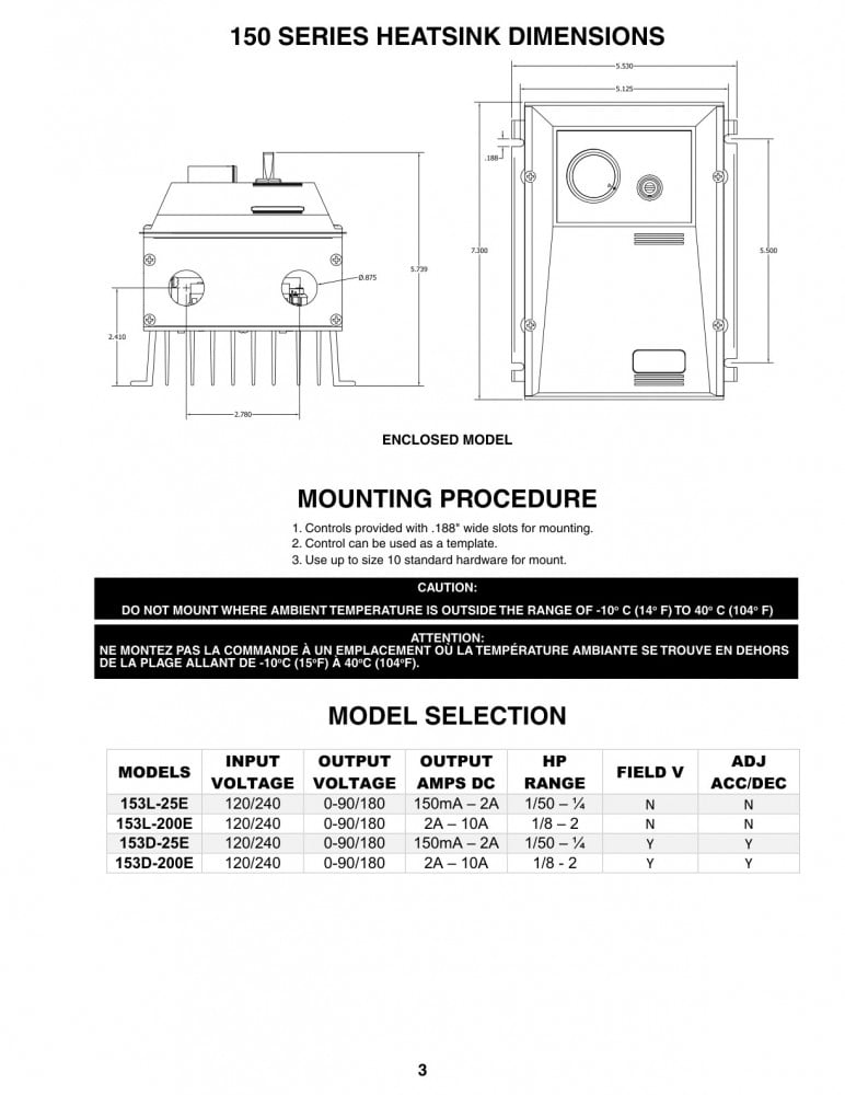 DART 153D-200E-PB manual page 4