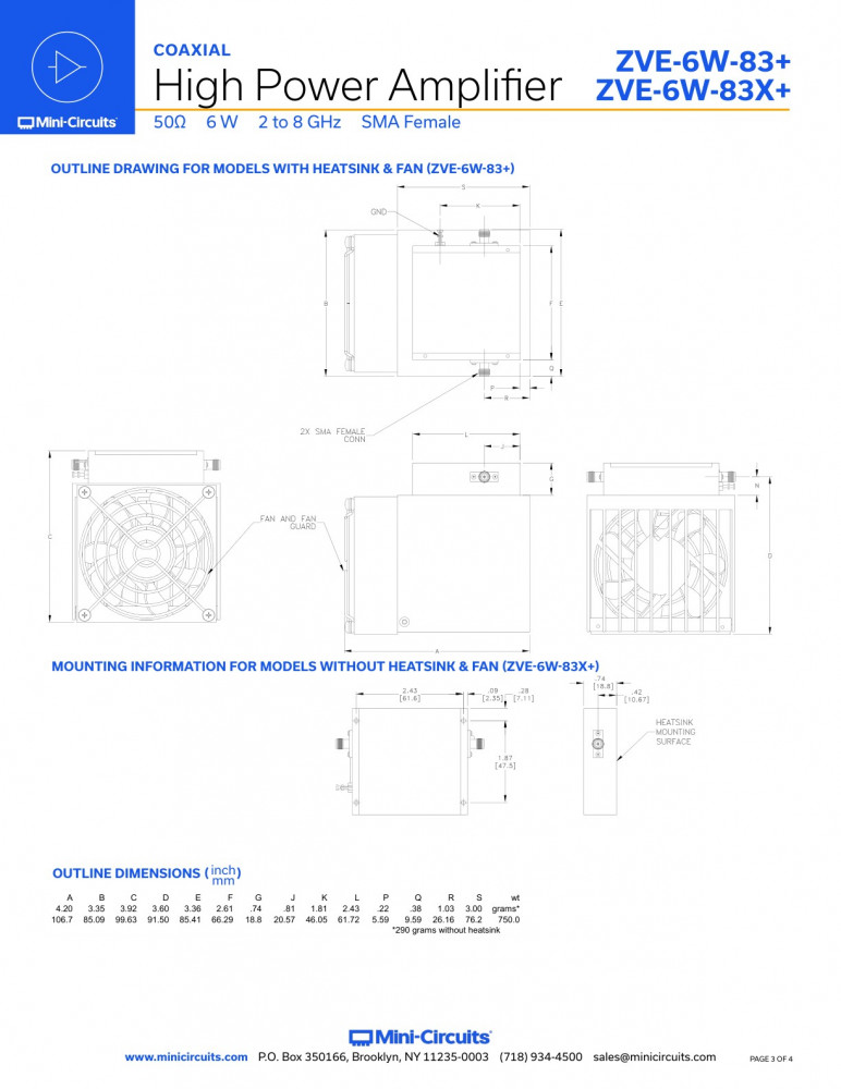 ZVE-6W-83+ datasheet page 3