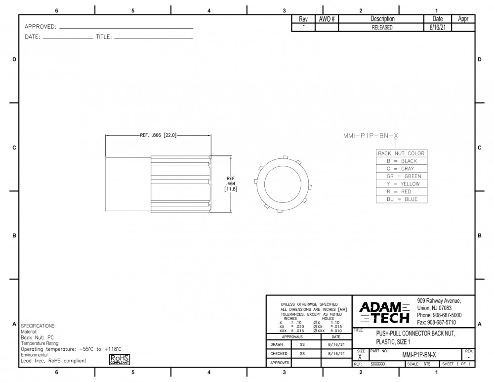 ADAM TECH MMI-P1P-BN-R technical document page