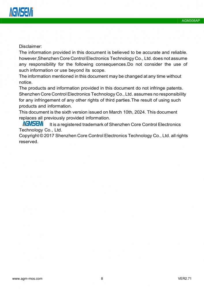 AGM308AP datasheet page 8