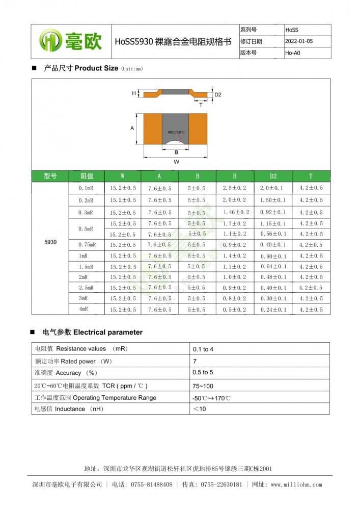 HoSS5930 datasheet page 2