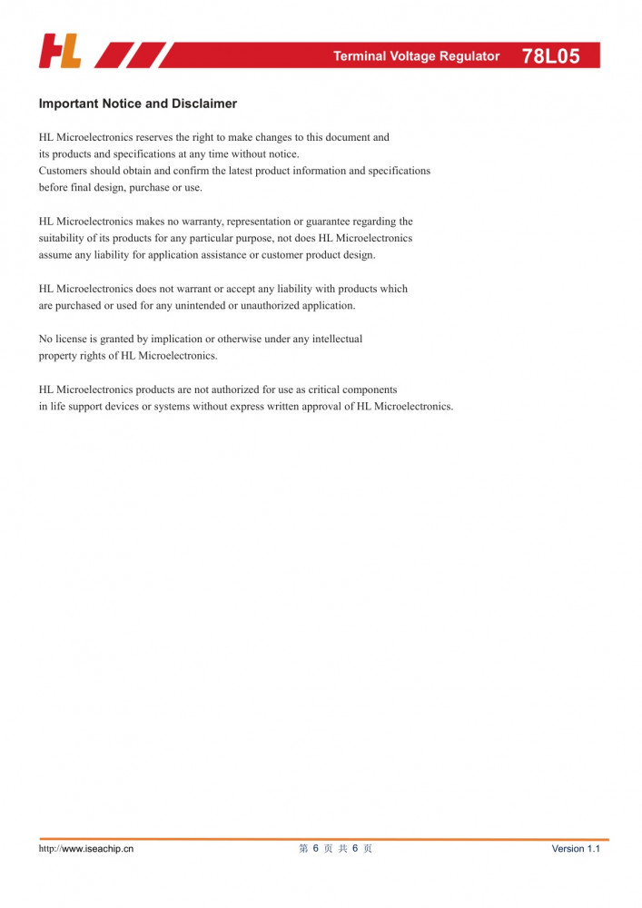 HL 78L05 datasheet page 6