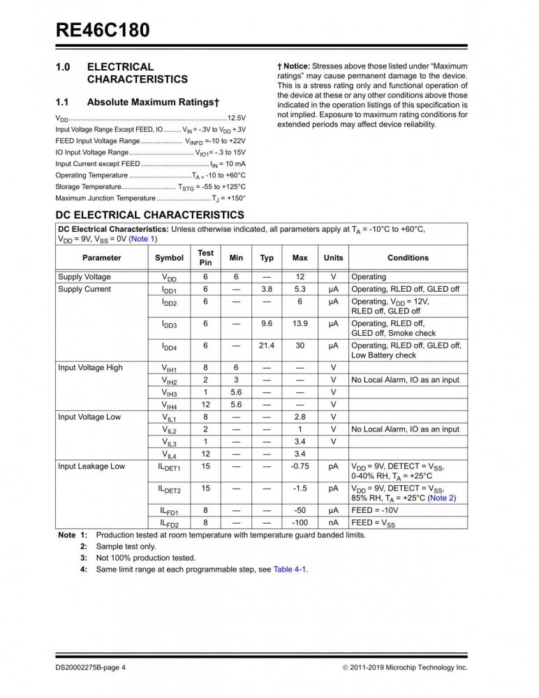RE46C180S16F technical document page 4