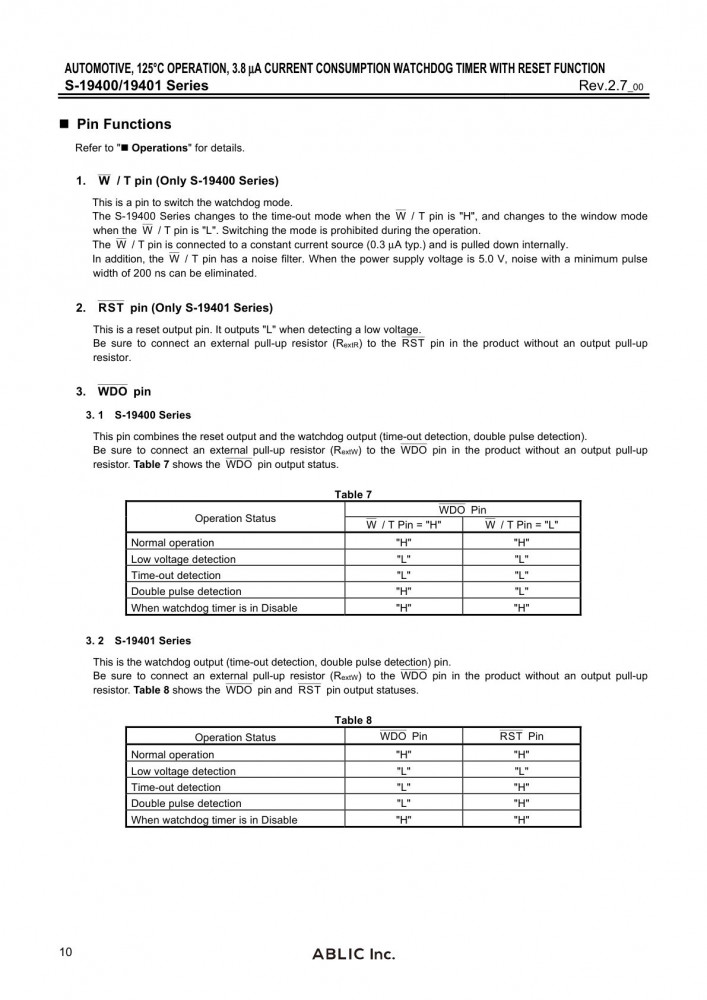S-19400/19401 datasheet page 10