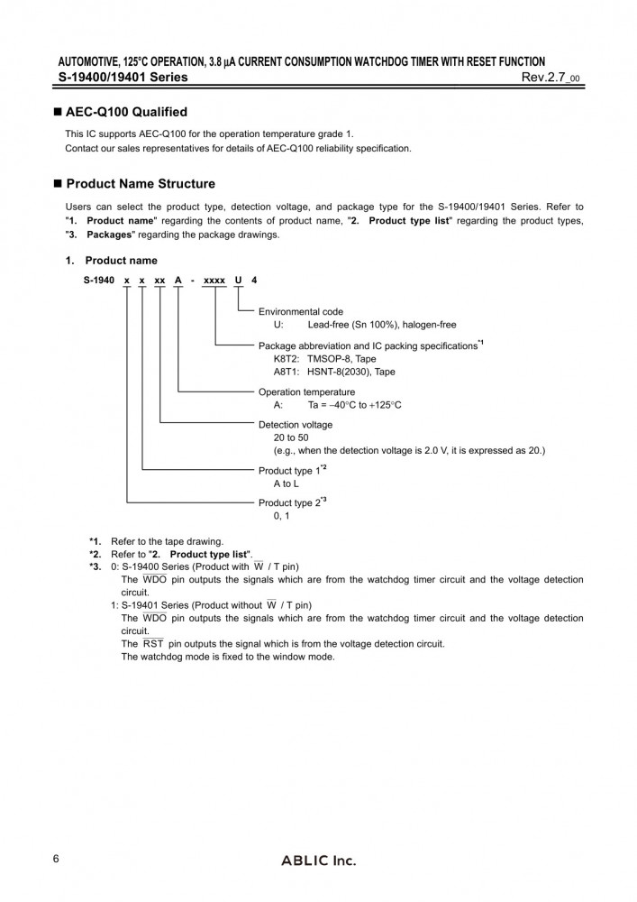 S-19400/19401 datasheet page 6