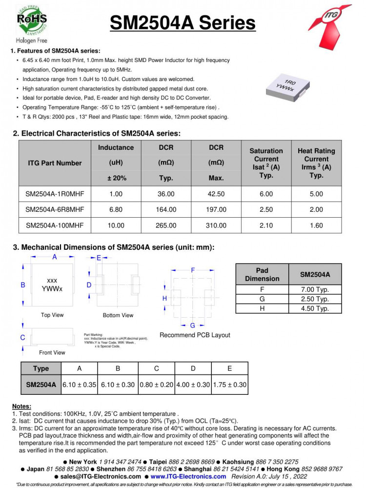 SM2504 technical document page 1