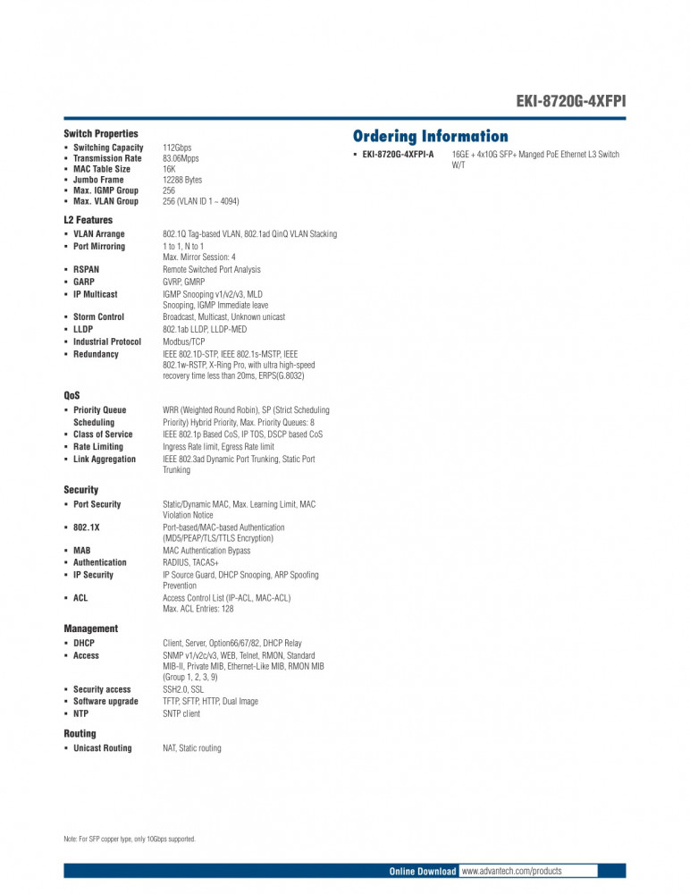 EKI-8720G-4XFPI technical document page 2