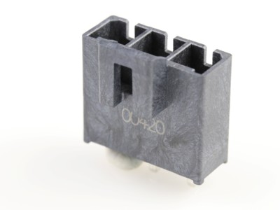 Mega-Fit Vertical Header, 5.70mm Pitch, Single Row, 3 Circuits, 0.38µm Gold (Au) Plating, Glow-Wire Capable, Tape and Reel, Black for sale