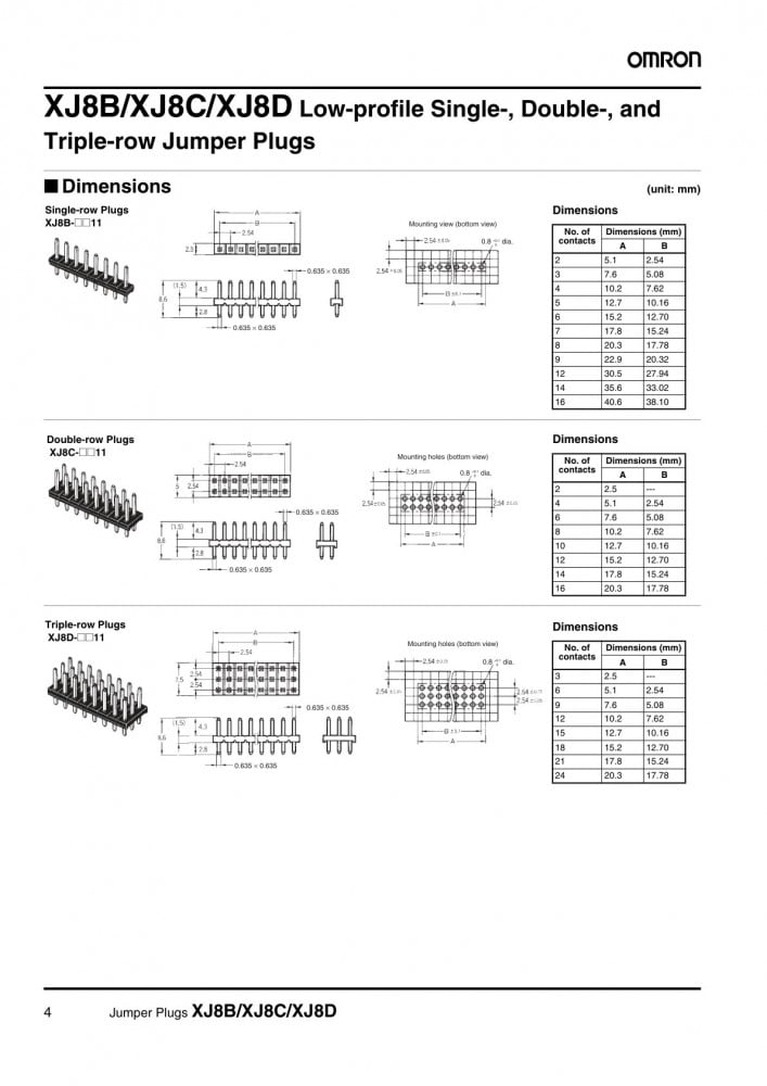 OMRON XG8S technical document page 4