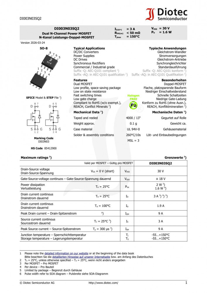 DI003N03SQ2 product document page 1
