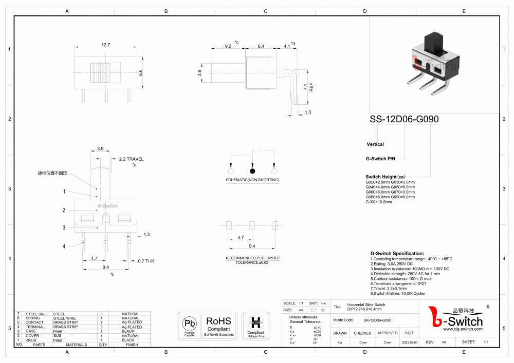 SS-12D06-G090 technical drawing preview