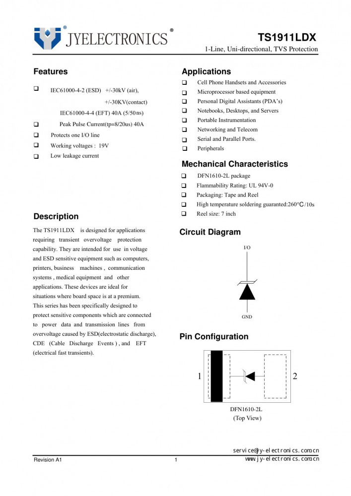TS1911LDX datasheet page 1