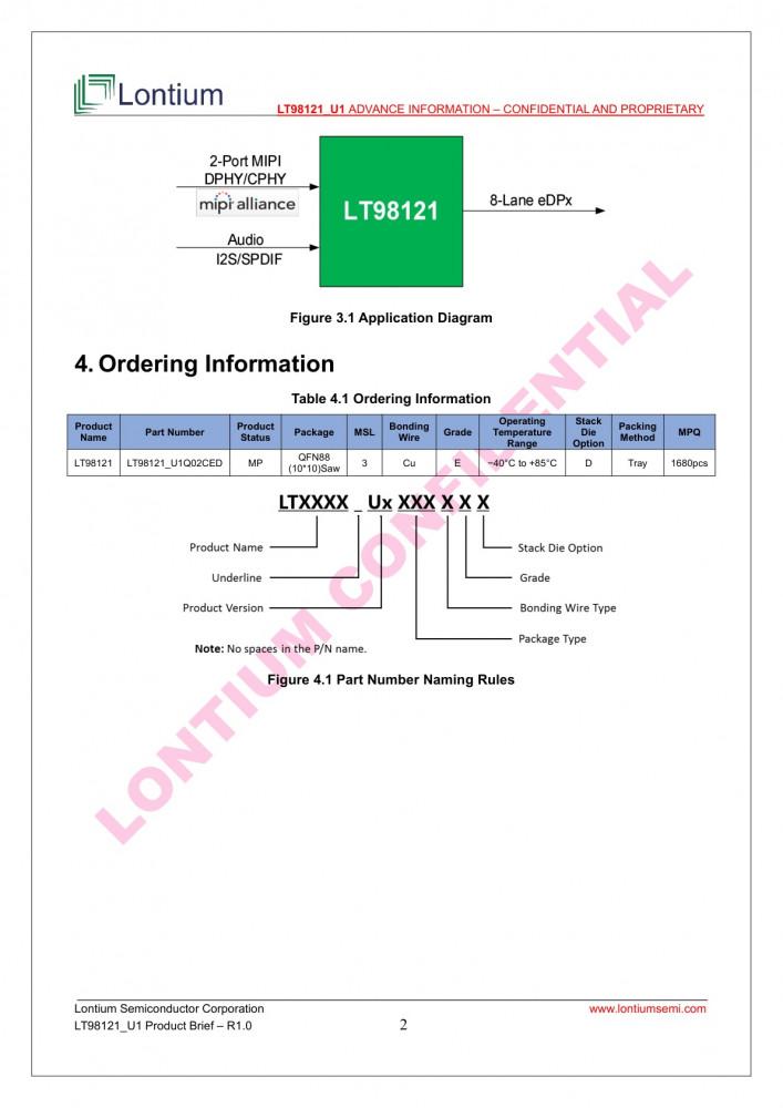 LT98121 technical document page 2