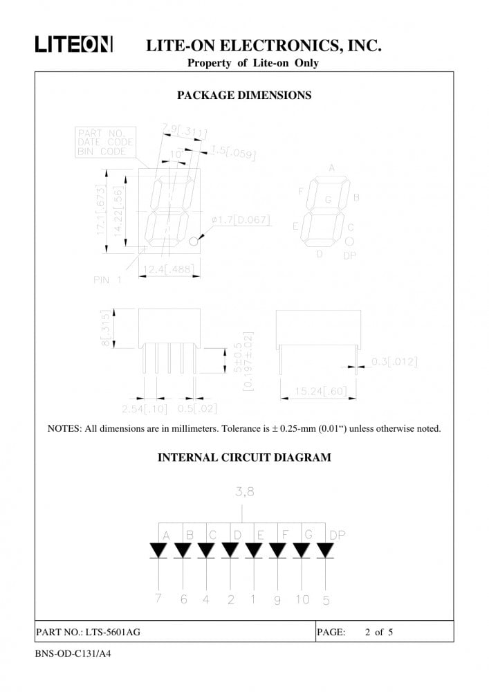 LTS-5601AG datasheet page 3