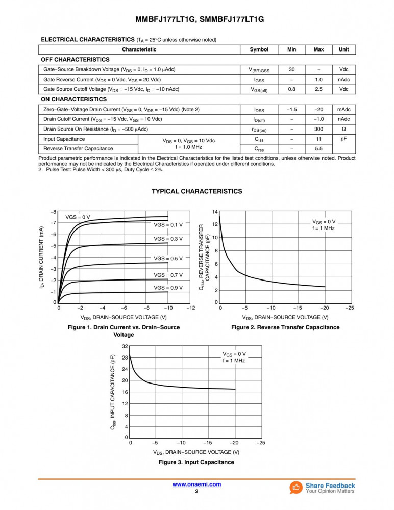 MMBFJ177LT1G datasheet page 2