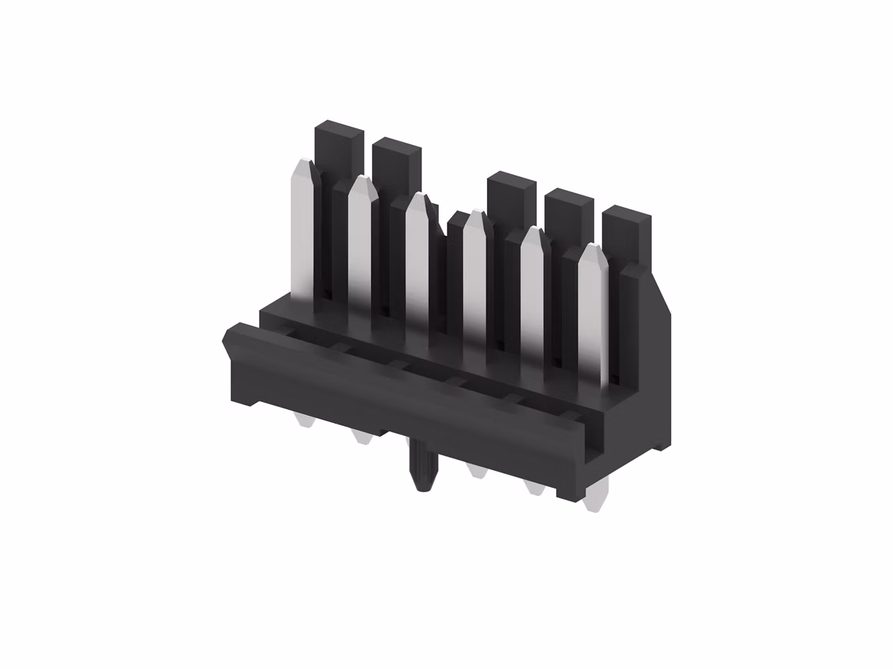 2.50mm, 3.50mm CMC Header, Right-Angle, 48 Position, 1 Port, Black, Peg,  Lead-Free