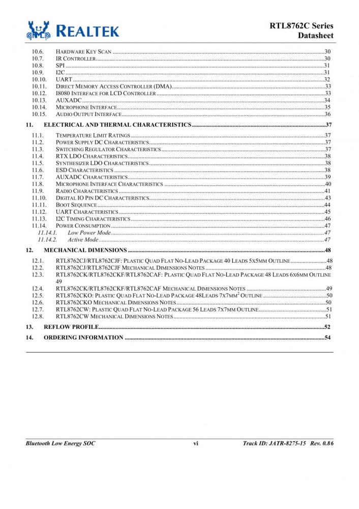 RTL8762C datasheet page 6