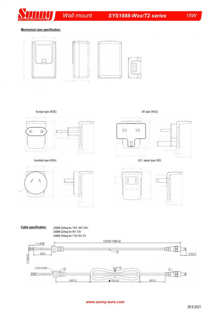 RPS-ICR4-WR2-M mechanical and cable specification page 2