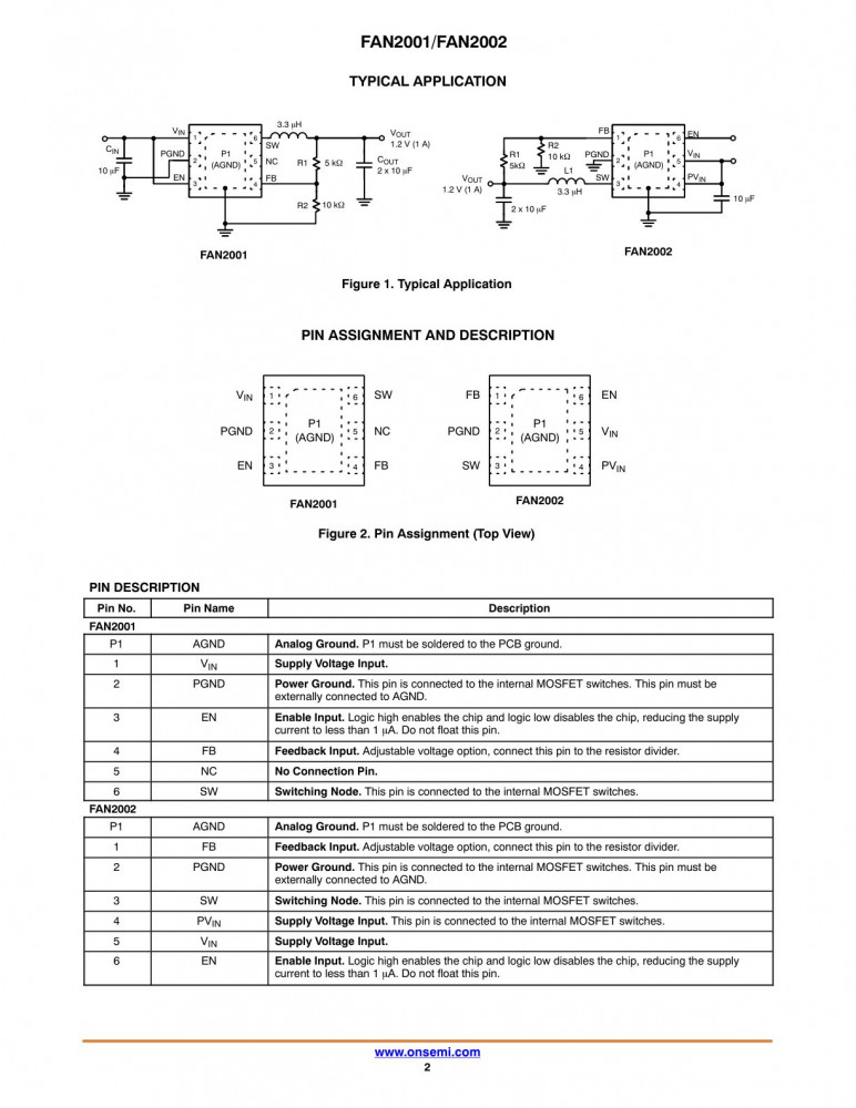 FAN2001 datasheet page 2