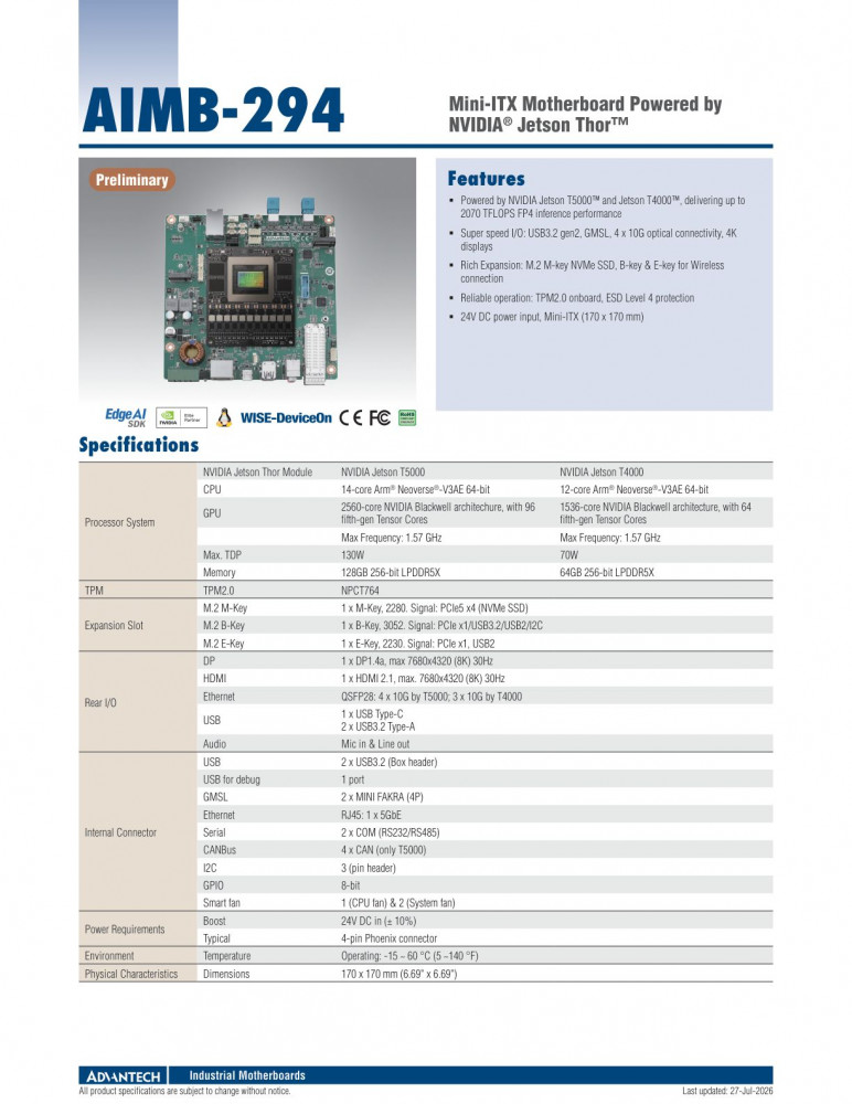 AIMB-294 product document page 1