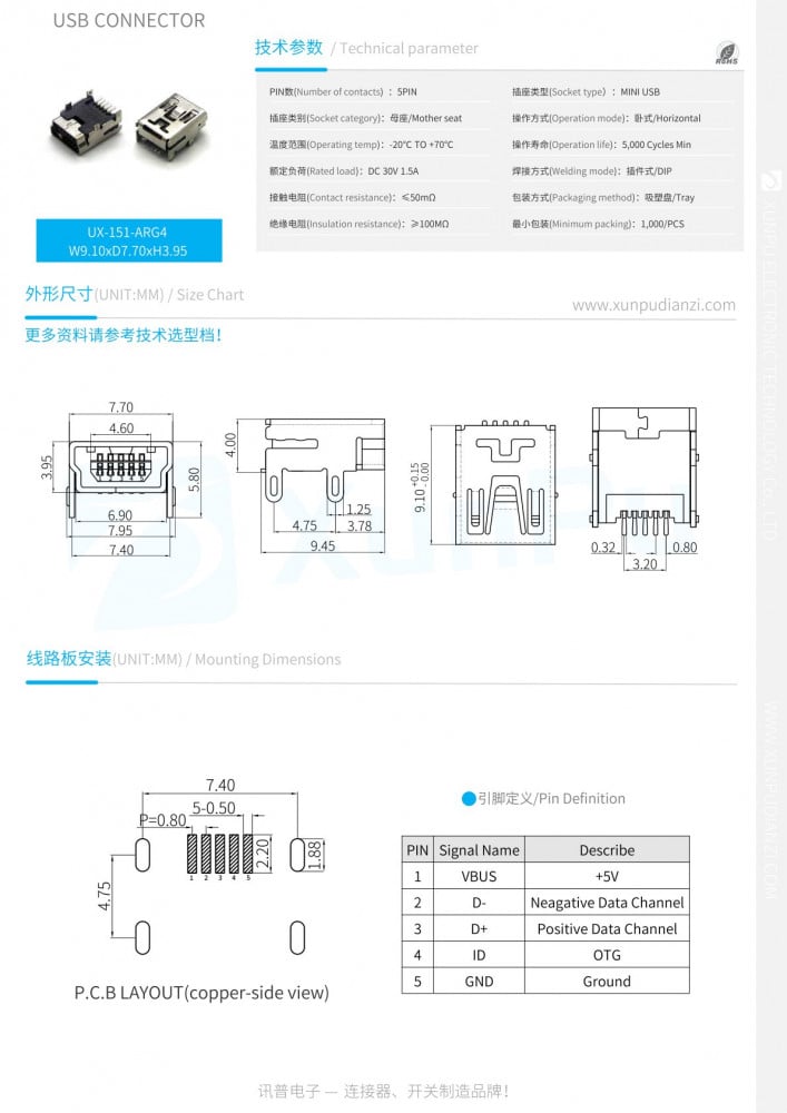 UX-151-ARG4 technical document page 1
