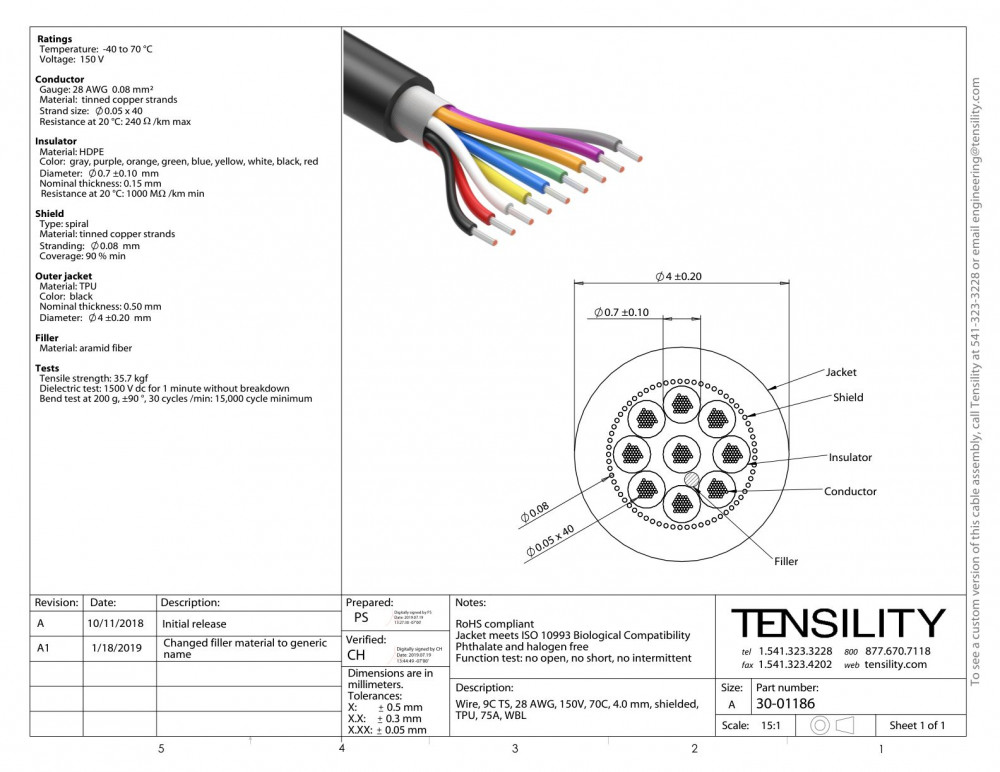 Tensility International 30-01186 technical drawing page