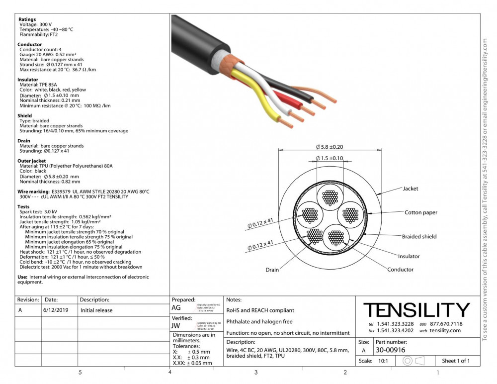 Tensility International 30-00916 product drawing