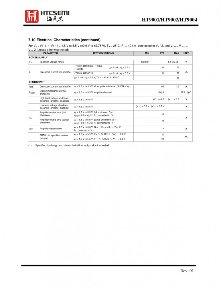 HT9002ARZ datasheet page 6