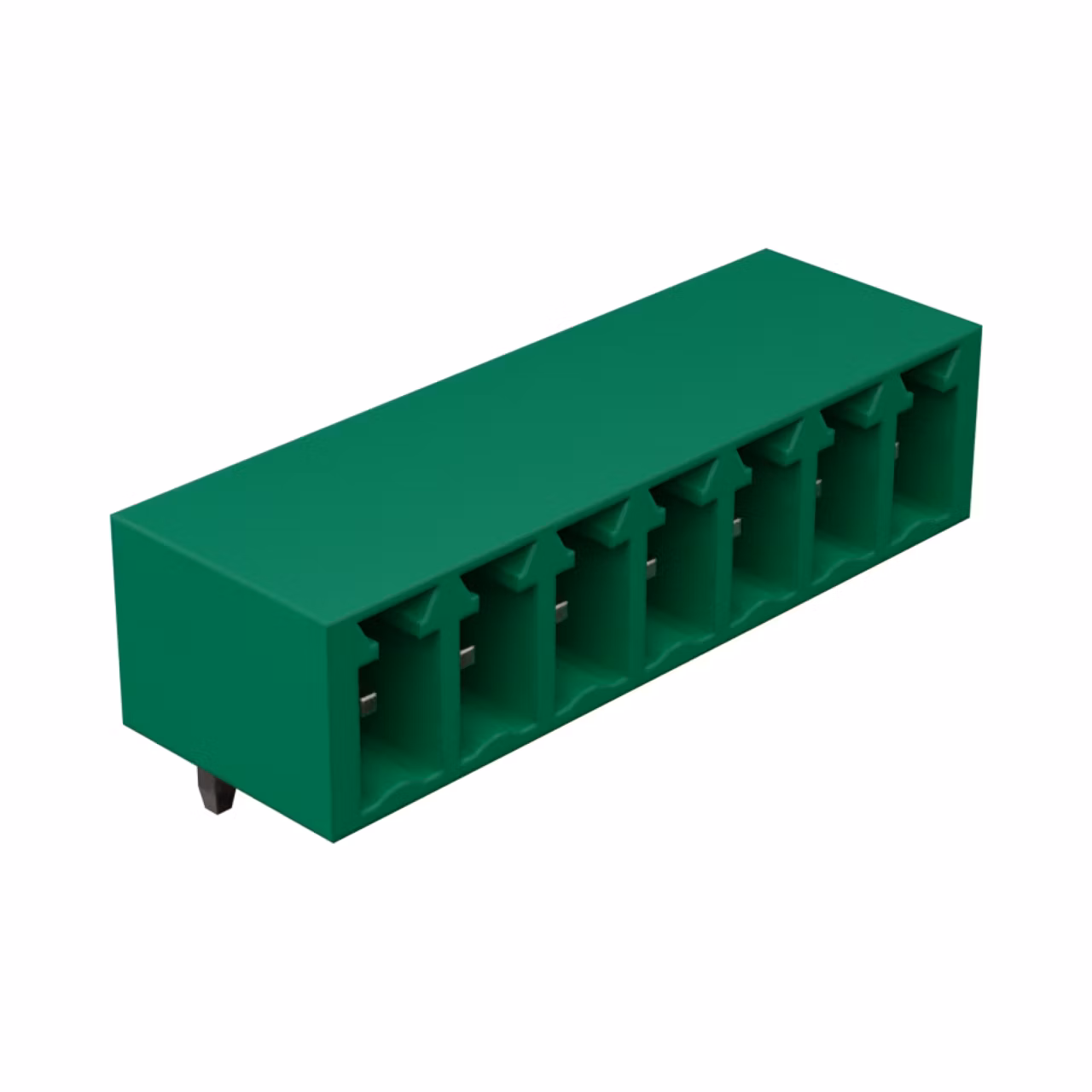 3.81mm Pitch Eurostyle Right-Angle PCB Header, Green Housing, 7 Circuits for sale